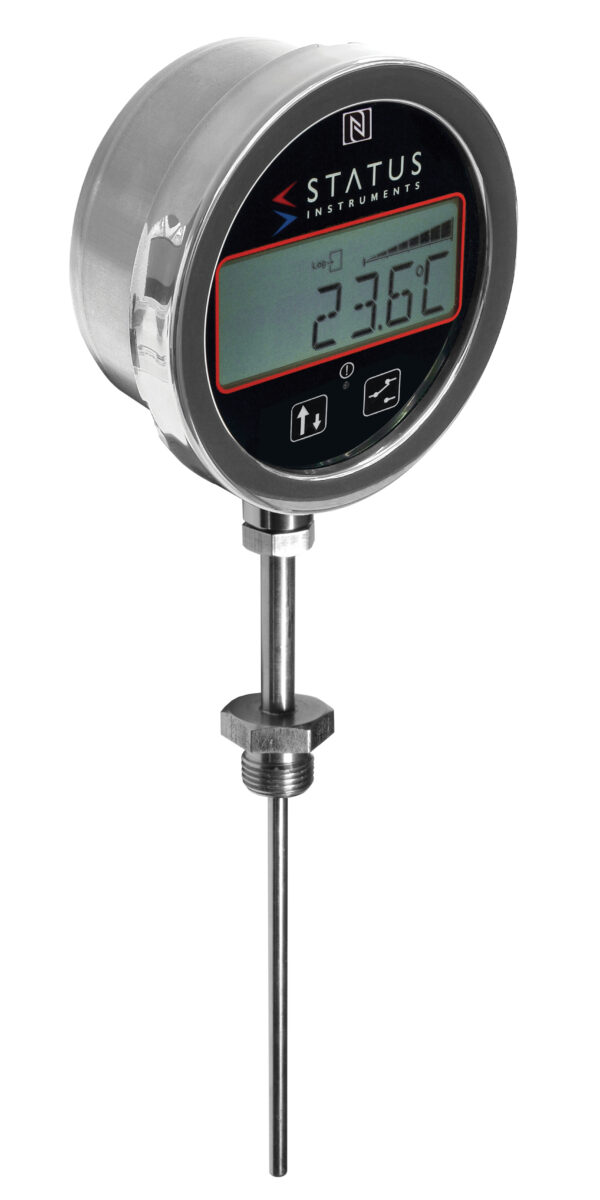 Temperature gauge for use with RTD or thermocouple sensors.